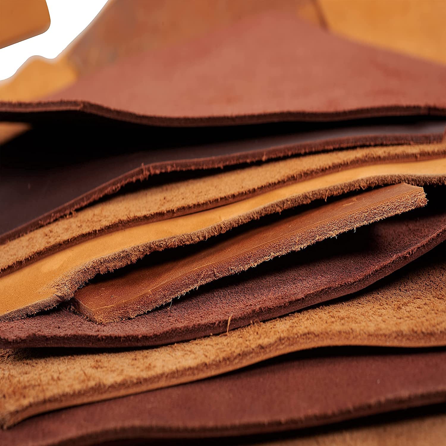 Leather Scrap Crafts 5 lbs Leather Scrap - Large Pieces of Full Grain Leather Cowhide Remnants Bag - Design & Make Crafts - Mixed Colors