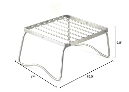 FBWSM Portable Camping Grill Mini Stainless Steel BBQ Grill Folding Compact Barbeque Grill for Picnics, Backpacking, Backyards, -17 * 15.5 * 9.5cm