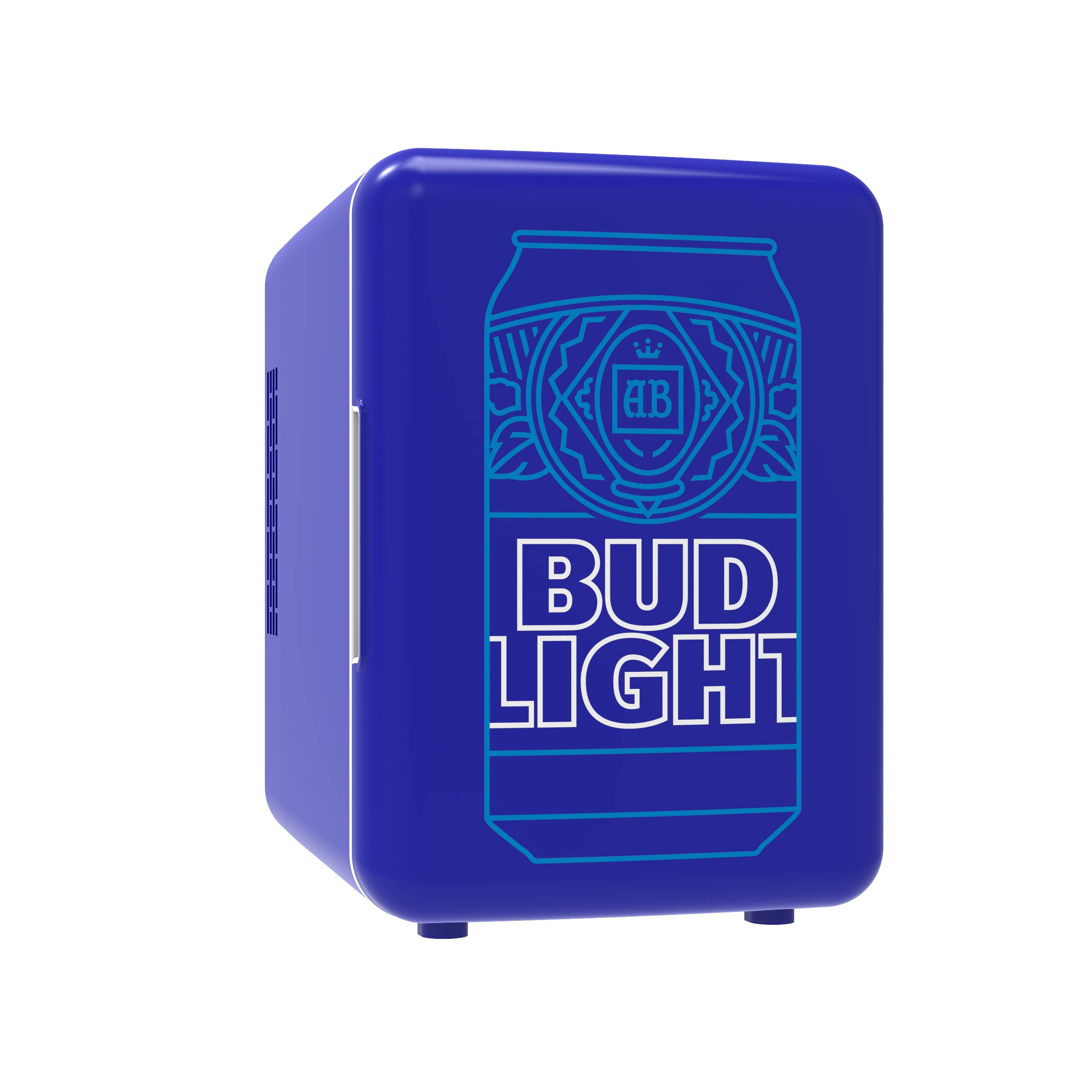 CURTIS MIS152BULT Bud Light, Mini Portable Compact Personal Fridge Cooler, 4 Liter Capacity Chills Six 12 oz Cans, 100% Freon-Free & Eco Friendly, 6, Navy