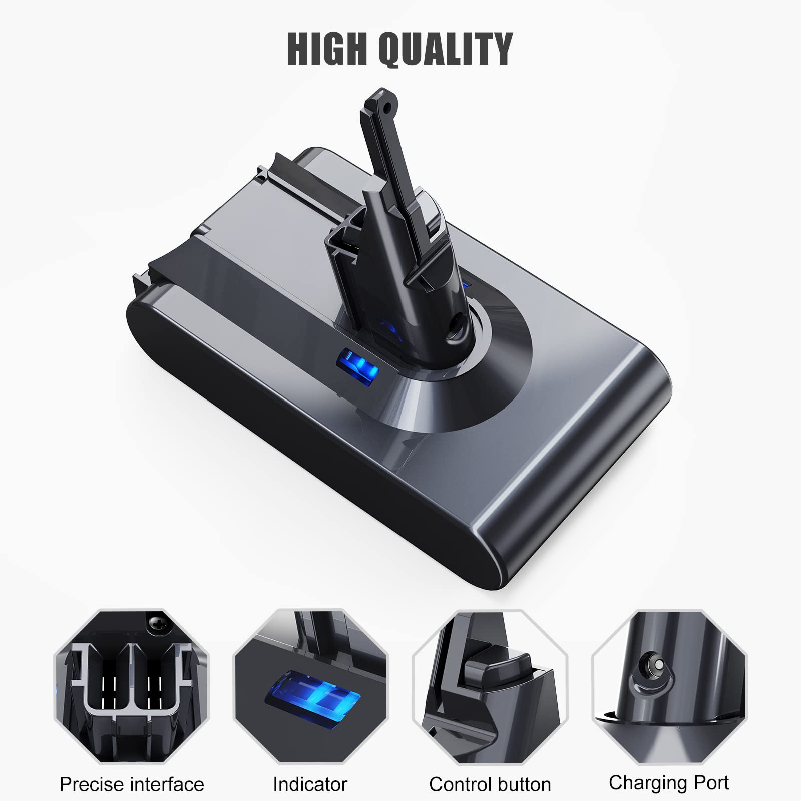 Evary 21.6V 6000mAh V8 Battery for V8 Battery