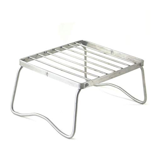 FBWSM Portable Camping Grill Mini Stainless Steel BBQ Grill Folding Compact Barbeque Grill for Picnics, Backpacking, Backyards, -17 * 15.5 * 9.5cm