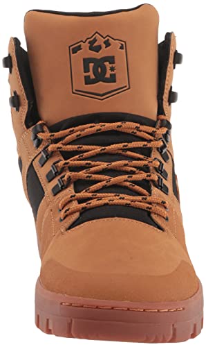 DC Men's Pure High-Top Water Resistant Boot Skate Shoe Snow, Wheat/Black, 12
