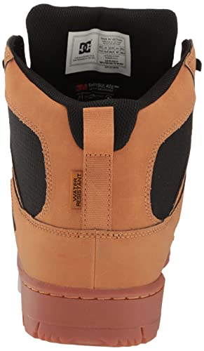DC Men's Pure High-Top Water Resistant Boot Skate Shoe Snow, Wheat/Black, 12