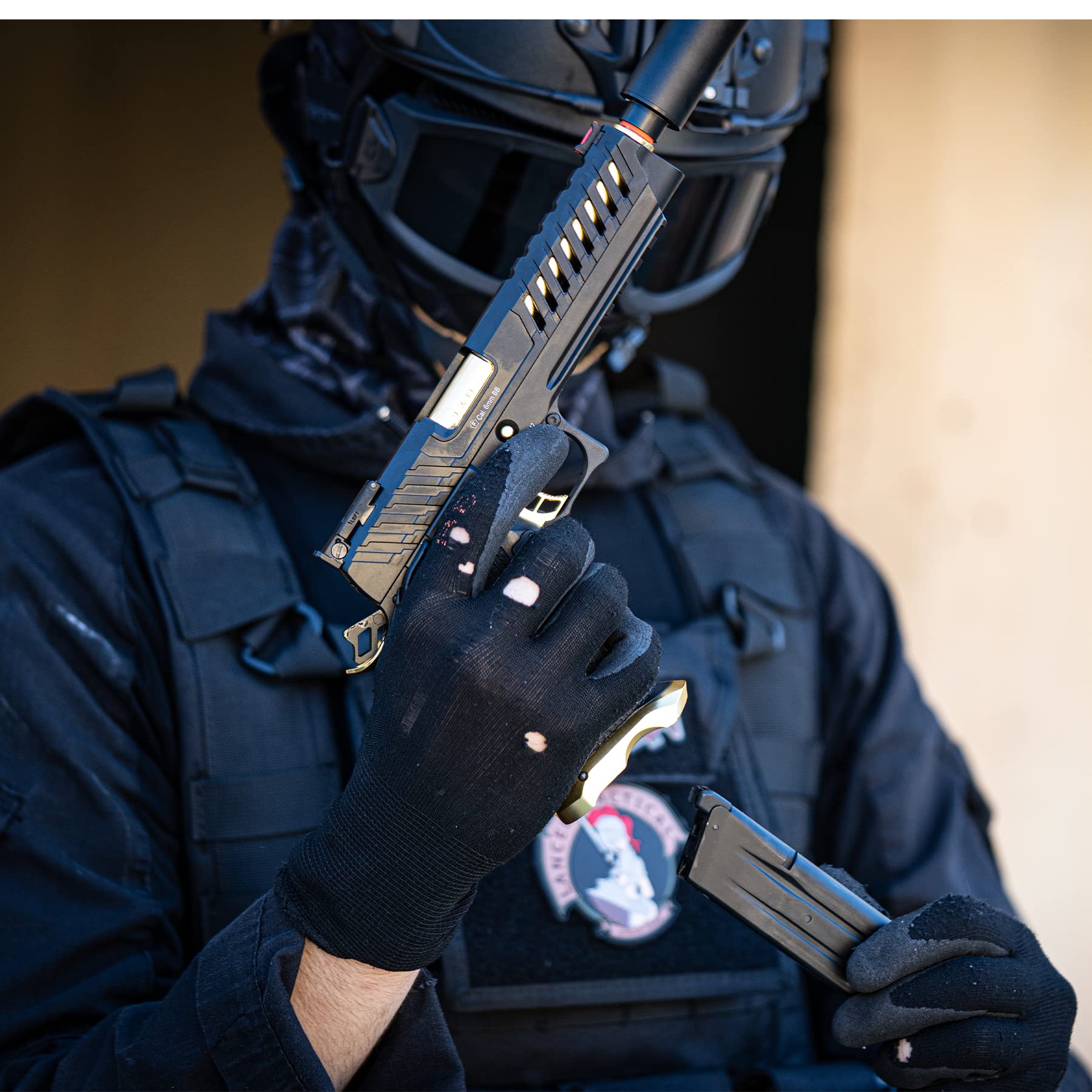Lancer Tactical Knightshade Hi-Capa Gas Blowback Full Metal Airsoft Pistol-330 FPS