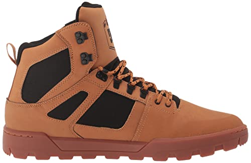 DC Men's Pure High-Top Water Resistant Boot Skate Shoe Snow, Wheat/Black, 12