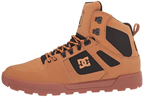 DC Men's Pure High-Top Water Resistant Boot Skate Shoe Snow, Wheat/Black, 12