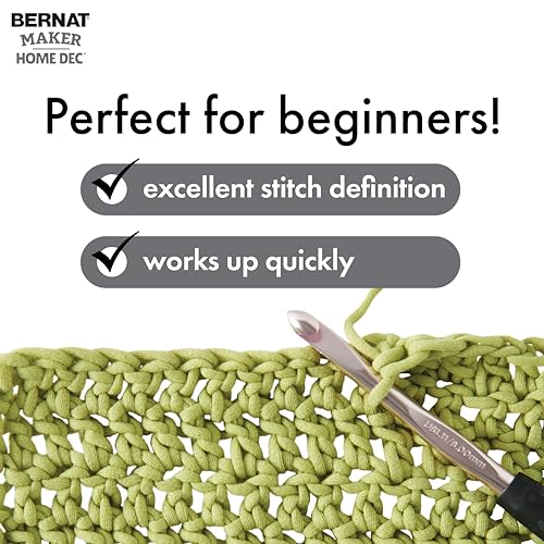 Bernat Maker Home Dec Black Yarn - 2 Pack of 250g/8.8oz - Cotton - 5 Bulky - 317 Yards - Knitting, Crochet, Crafts & Amigurumi