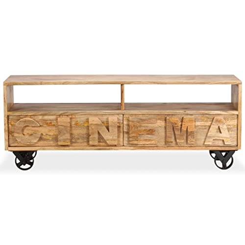 vidaXL TV Stand, TV Unit for Living Room Bedroom, Sideboard with Storage, TV Console Media Cabinet Cupboard, Industrial Style, Solid Mango Wood