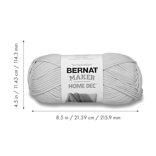 Bernat Maker Home Dec Black Yarn - 2 Pack of 250g/8.8oz - Cotton - 5 Bulky - 317 Yards - Knitting, Crochet, Crafts & Amigurumi