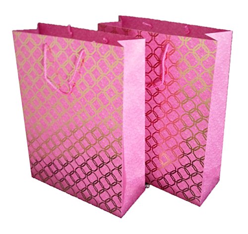 4-Pack Large Premium Quality Gift Bags (4, pink)