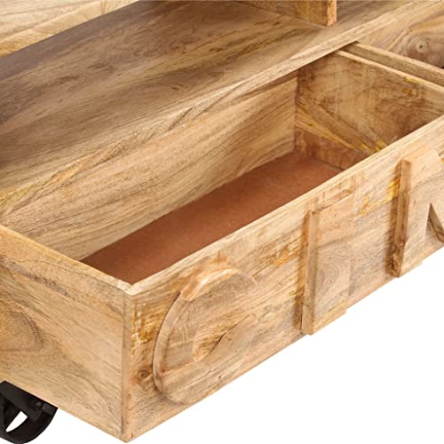 vidaXL TV Stand, TV Unit for Living Room Bedroom, Sideboard with Storage, TV Console Media Cabinet Cupboard, Industrial Style, Solid Mango Wood