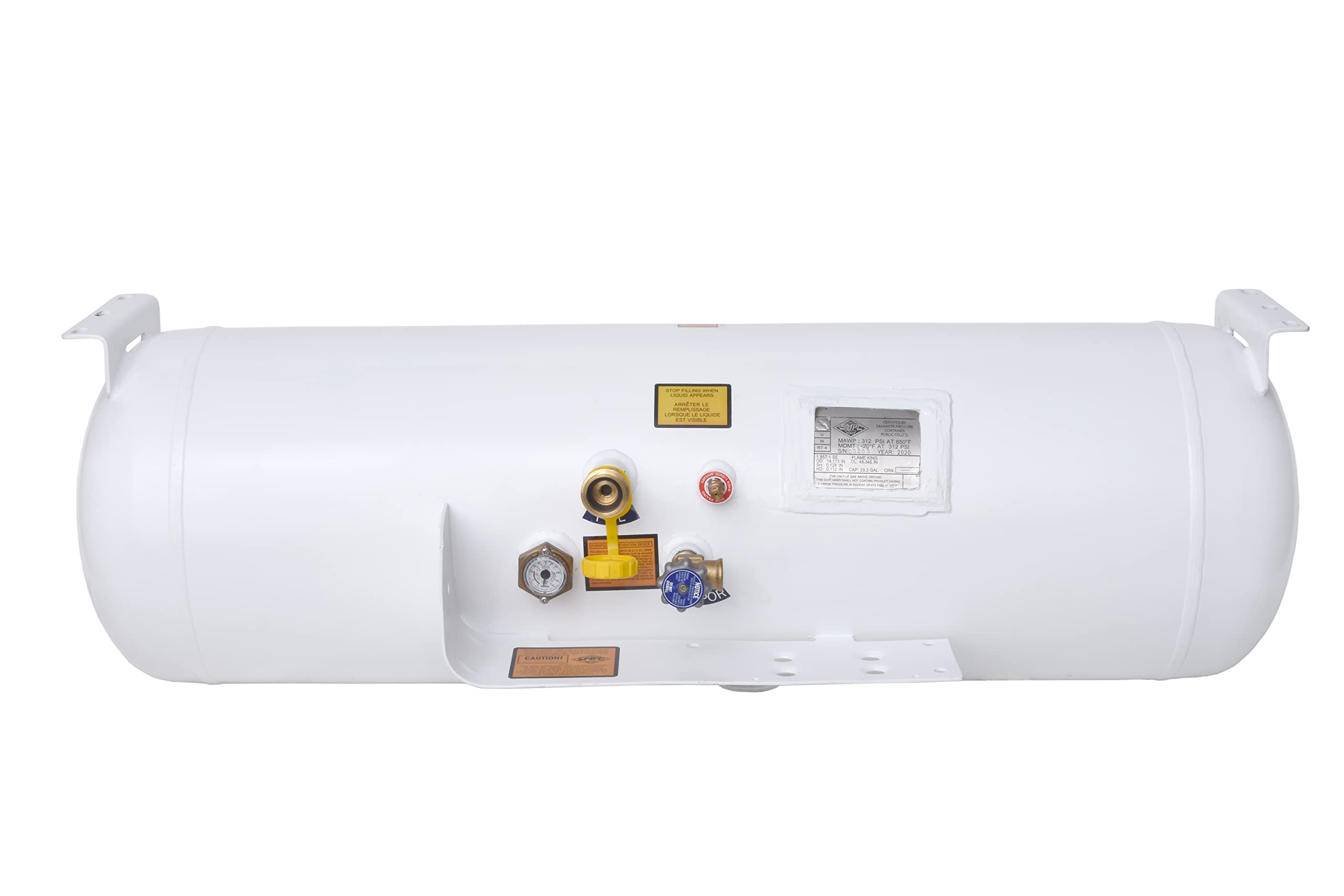 Flame King YSN293 29.3 Gallon RV, Van Or Trailer Horizontal Under Mounted ASME Propane Tank Cylinder