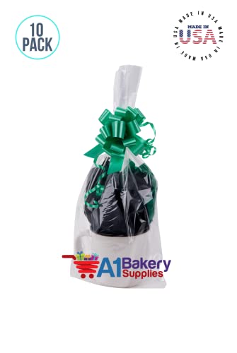 A1 Bakery Supplies 10 Pack BOPP Clear Cello Cellophane Bags Gift Basket Package Flat Gift Bags BOPP Bags (Flat, 9 x 20)