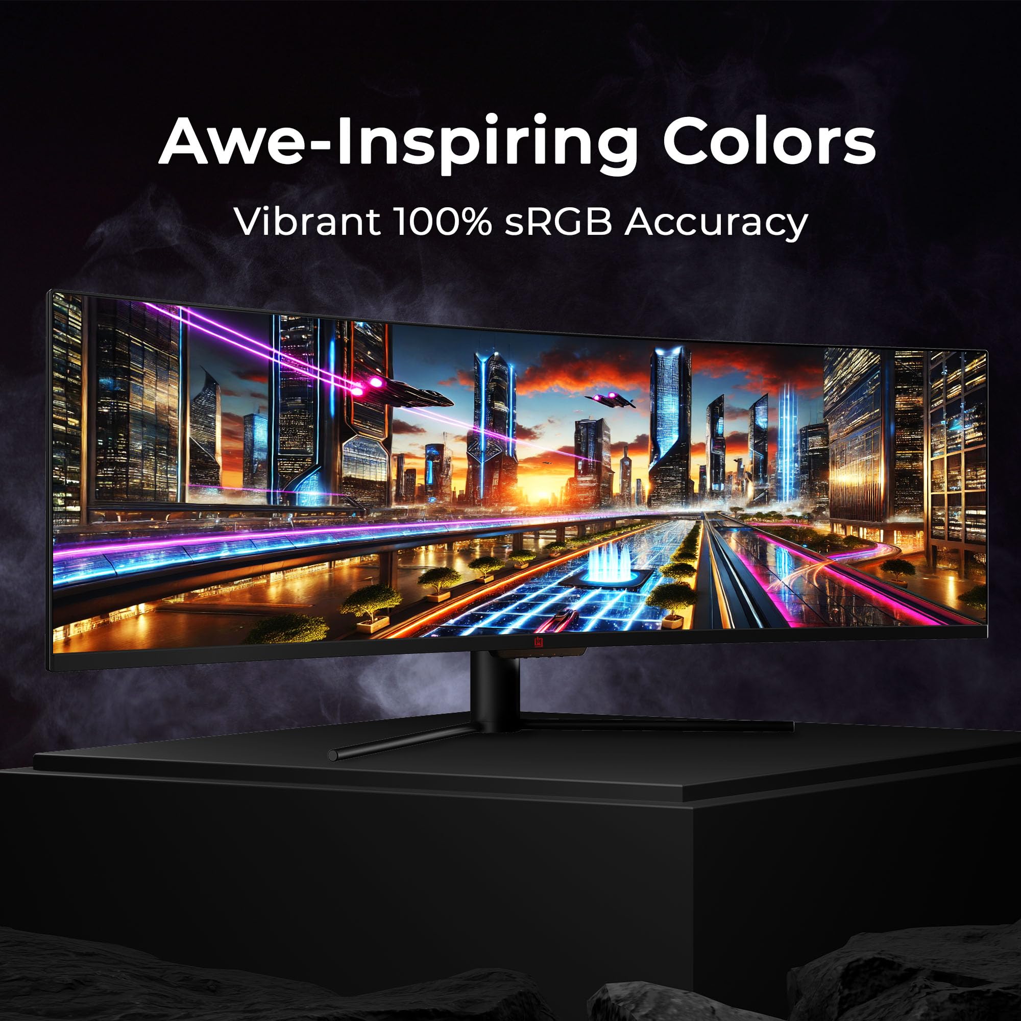 Deco Gear 49" Curved Ultrawide 5K Gaming Monitor, 32:9, 120 Hz, 101% NTSC 100% sRGB, Adjustable, Home Office and Entertainment Workstation