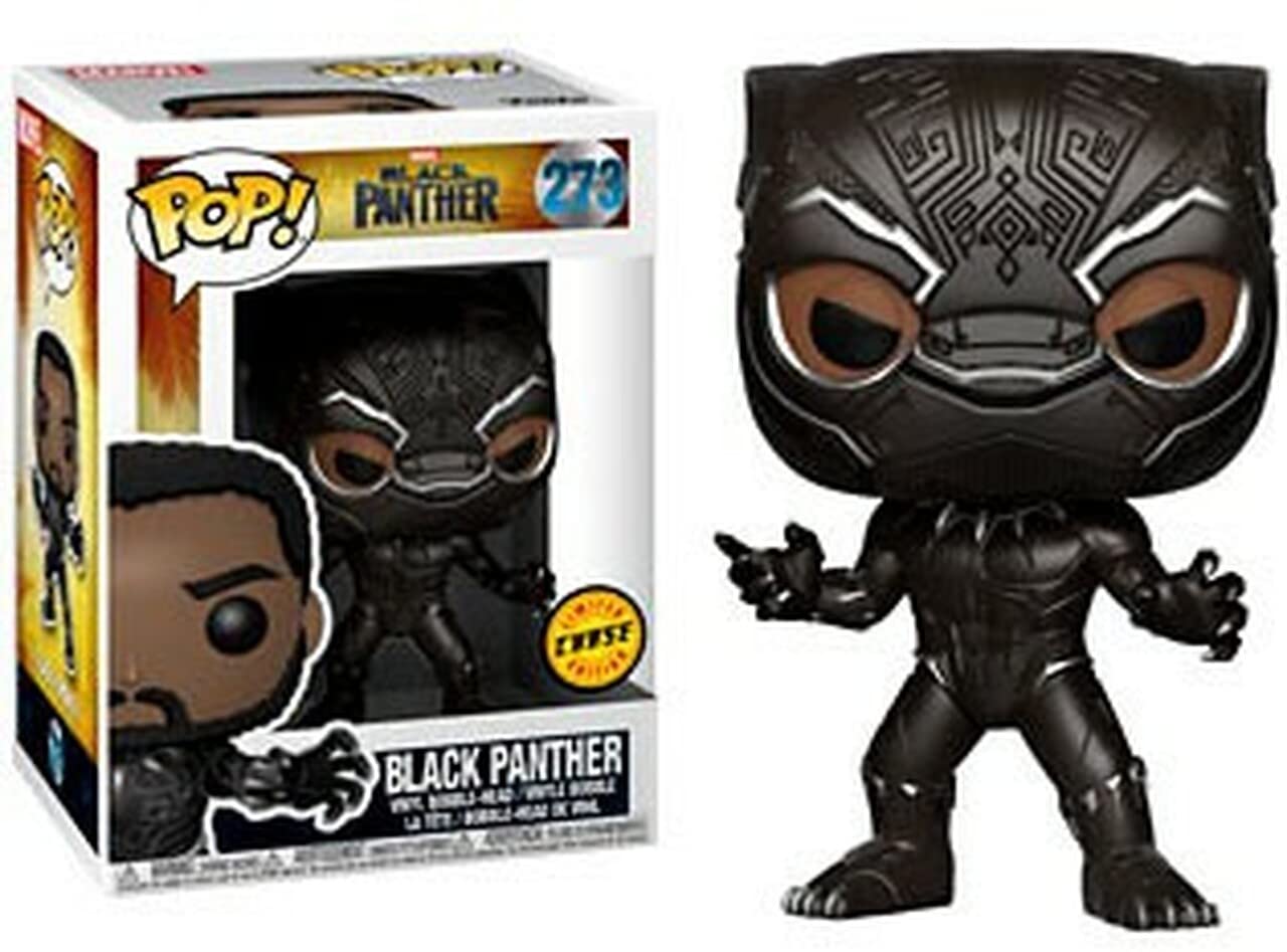 POP Marvel: Black Panther - Masked Black Panther Edition Chase Funko Pop! Vinyl Figure (Bundled with Compatible Pop Box Protector Case), Multicolored, 3.75 inches