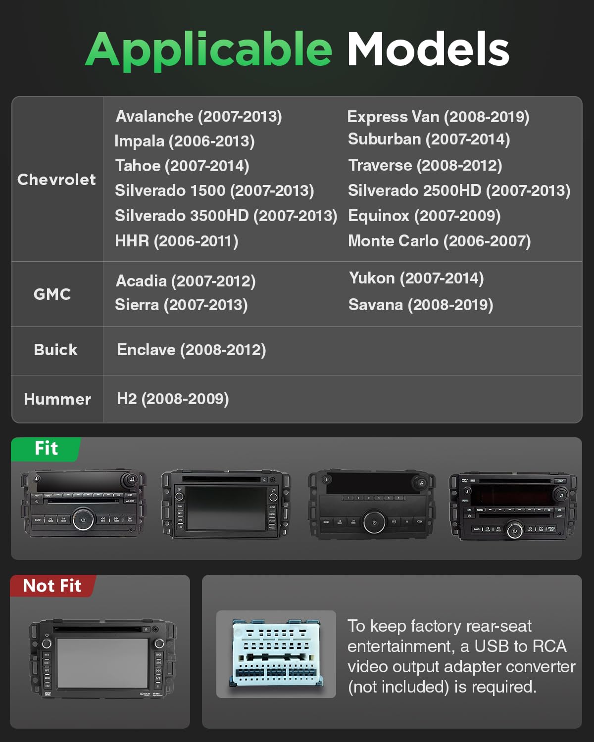 Eonon CarPlay & Android Auto Car Stereo Receiver, Android 10.0 Car Stereo 2+32GB Car Radio, Compatible with Chevrolet/GMC/Buick-8 Inch-Q80SE
