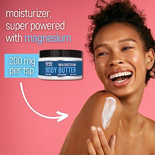 Magnesium Body Butter - Scrub and Moisturizer - Magnesium Lotion Alternative with Mango, Shea, Grapeseed & Magnesium Oil - Unscented