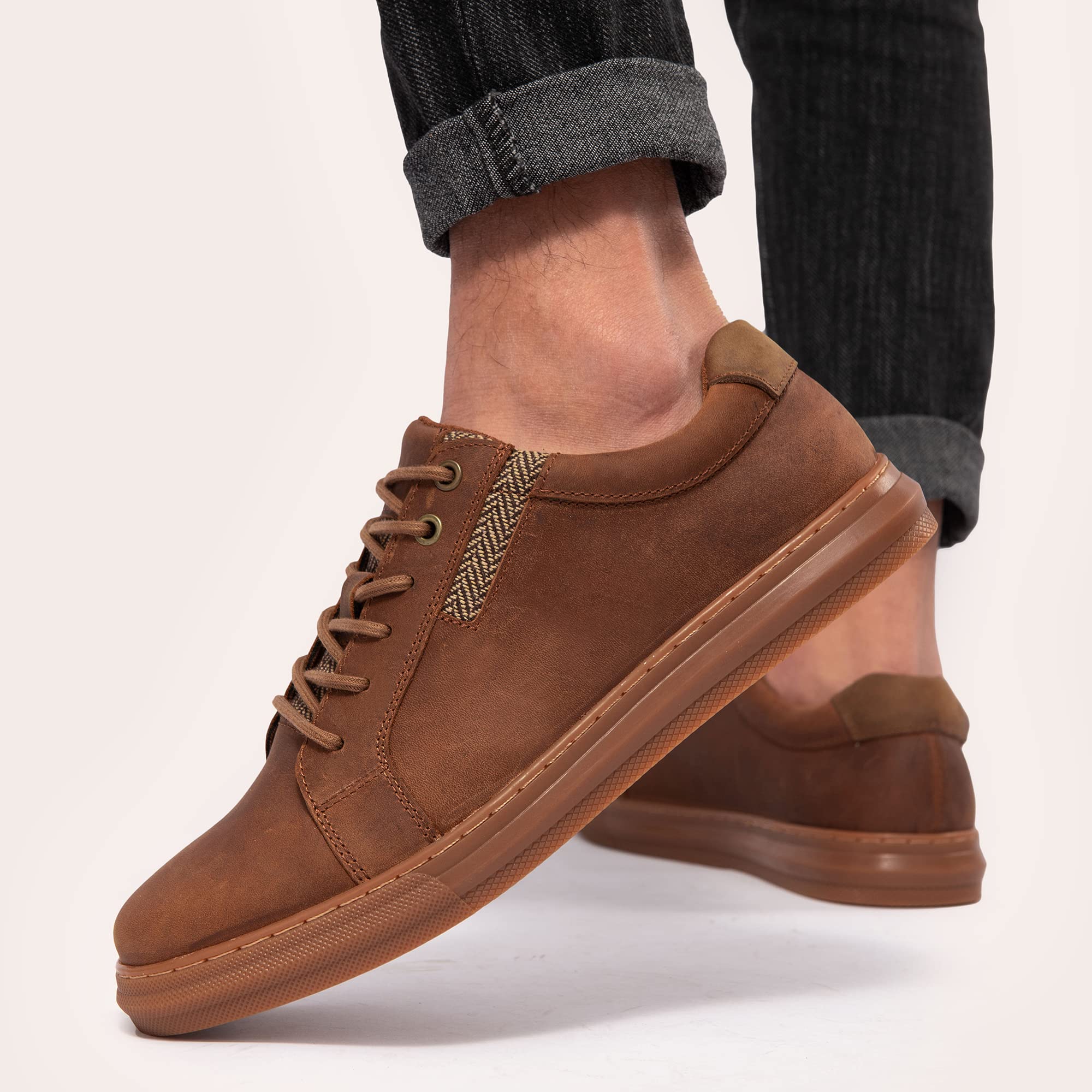 Men's Brown Suede Leather Casual Oxford Sneakers Everyday Fashion Walking Shoes for Men Size 13