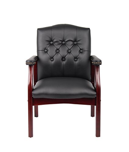 Boss Office Products Ivy League Executive Guest Chair, Vinyl, Black