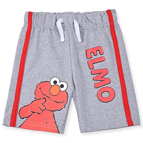 Sesame Street Boys Elmo 2 Pack Shorts for Baby Boys and Toddler Boys – Red/Grey