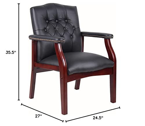 Boss Office Products Ivy League Executive Guest Chair, Vinyl, Black