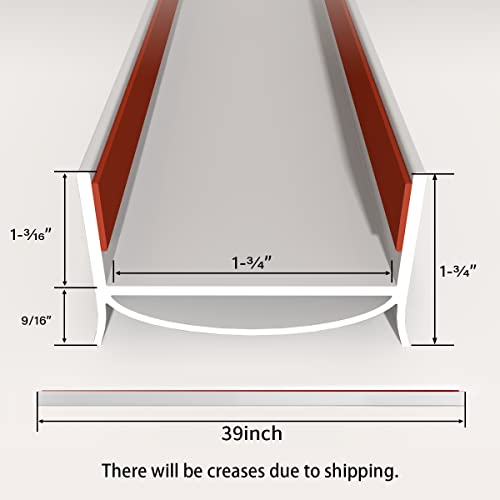Door Draft Stopper, Strong Adhesive Door Sweep for Exterior and Interior Doors, Cuttable Under Door Seal 39” Length(White)
