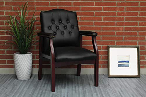 Boss Office Products Ivy League Executive Guest Chair, Vinyl, Black