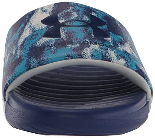 Under Armour Boys' Ansa Graphic Fixed Strap, (106) White/Sonar Blue/Sonar Blue, 5, US
