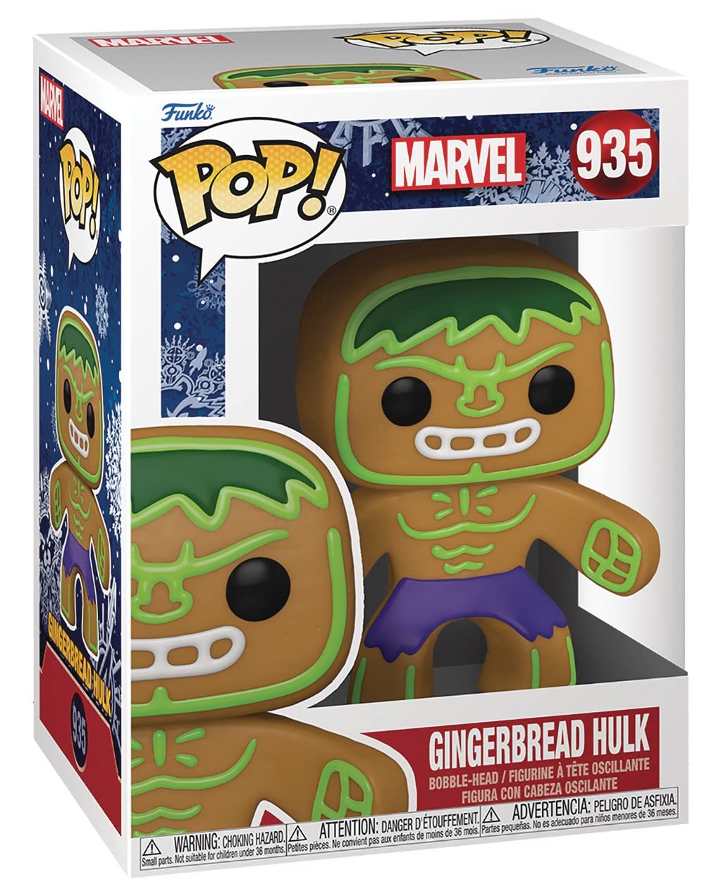 POP Marvel: Holiday - Gingerbread Hulk Funko Vinyl Figure (Bundled with Compatible Box Protector Case), Multicolored, 3.75 inches