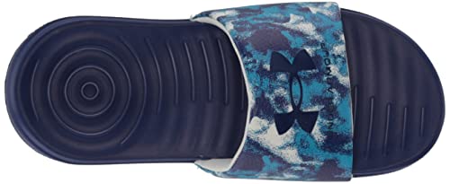 Under Armour Boys' Ansa Graphic Fixed Strap, (106) White/Sonar Blue/Sonar Blue, 5, US