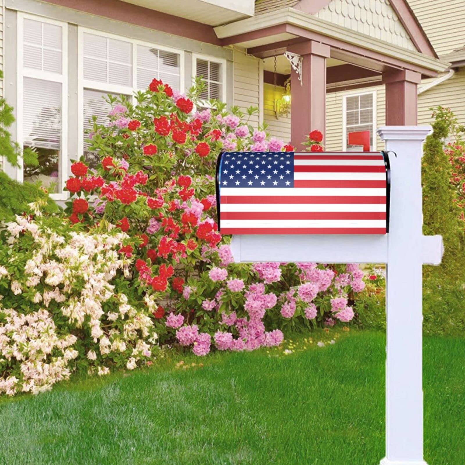 Perinsto American Flag Mailbox Covers Magnetic Waterproof Patriotic Mail Cover Letter Post Box Wraps for Home Garden Yard Decor, 21x18 in