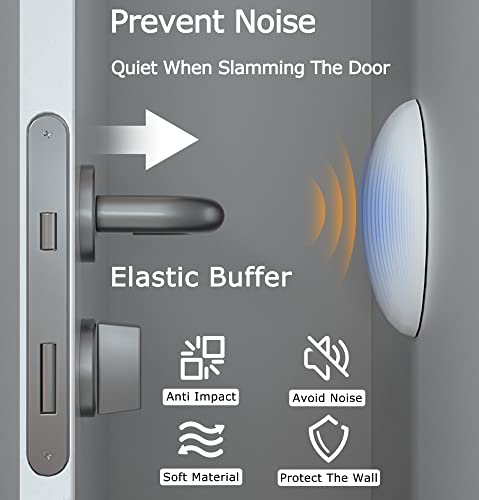 XoYoZo Door Stoppers Wall Protector Buffer Guard Doorknob Door Handle Bumper Self Adhesive Silencer Soft Rubber Crash Pad for Home Office