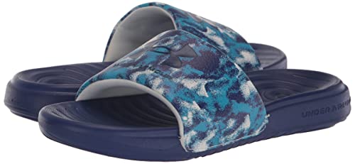 Under Armour Boys' Ansa Graphic Fixed Strap, (106) White/Sonar Blue/Sonar Blue, 5, US