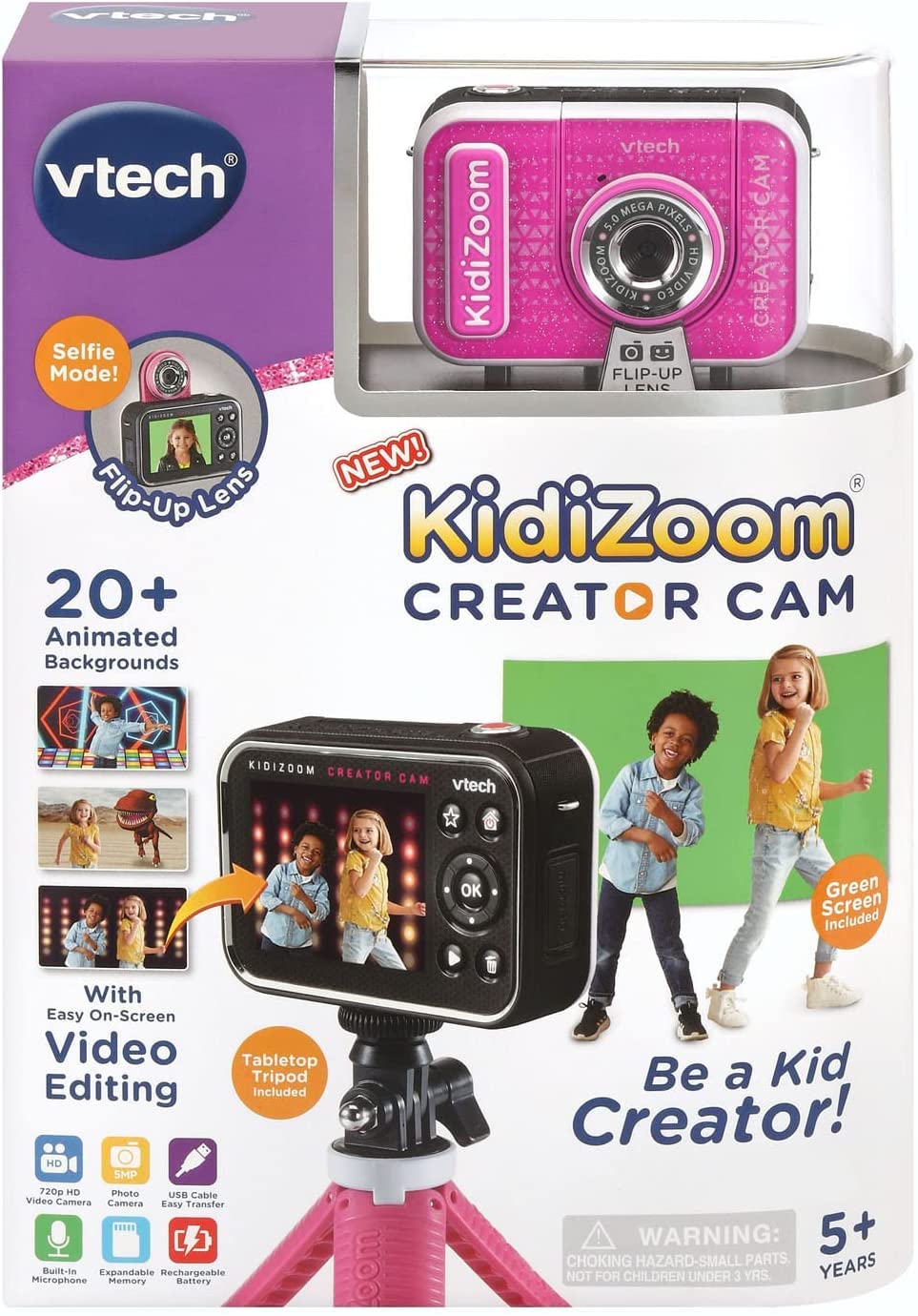 VTech KidiZoom Creator Cam, Glitter Pink