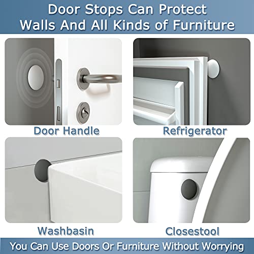 XoYoZo Door Stoppers Wall Protector Buffer Guard Doorknob Door Handle Bumper Self Adhesive Silencer Soft Rubber Crash Pad for Home Office