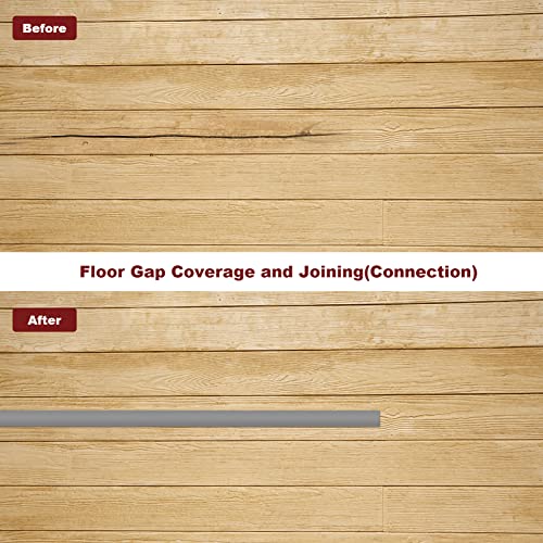 9.84 Feet Floor Transition Strip Waterproof Self Adhesive Transition Profile Flooring Cover Strips Vinyl Floor Edge Trim Floor Joining Strip Floor Bar Flat Divider Strip(Gray)