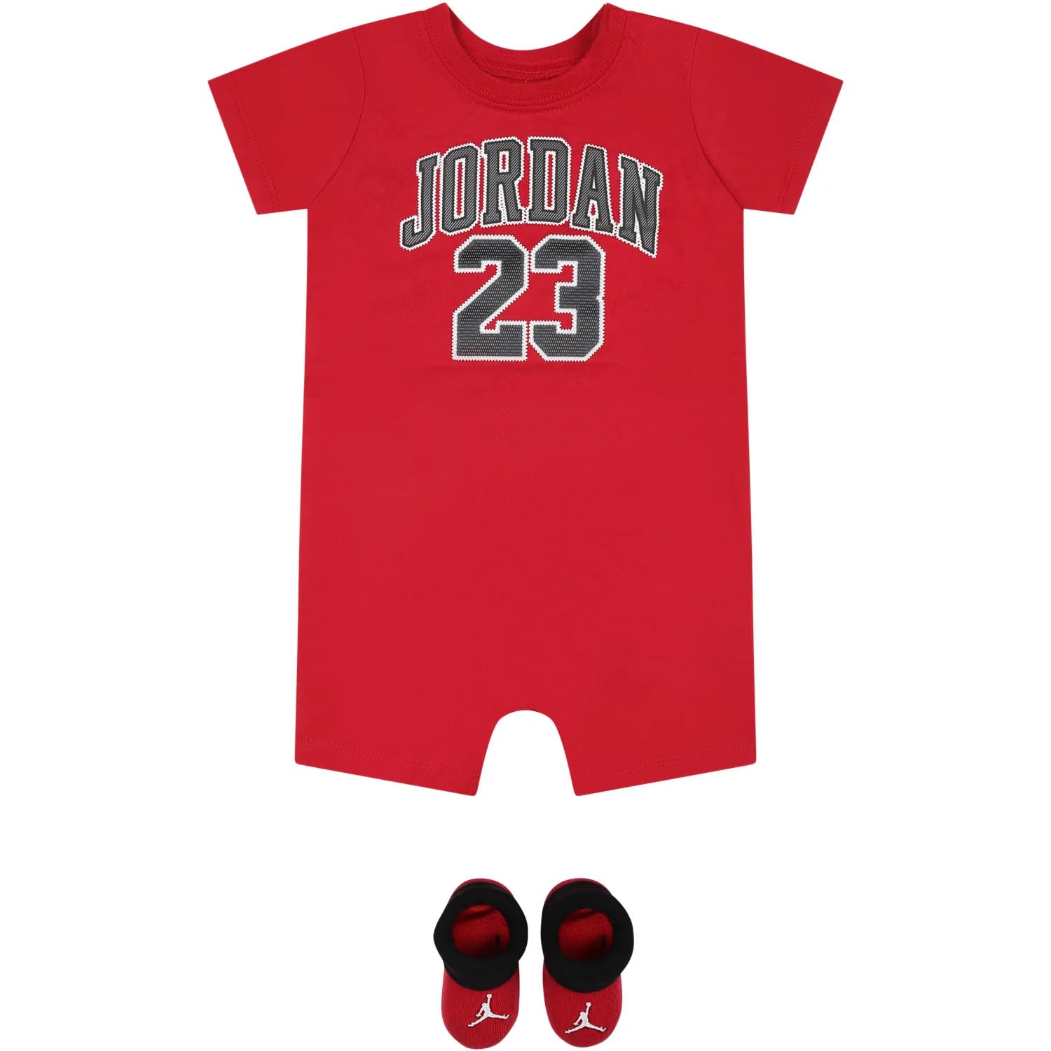 Jordan Baby Boy's 23 Romper (Infant/Toddler/Little Kids) Gym Red 0-6 Months
