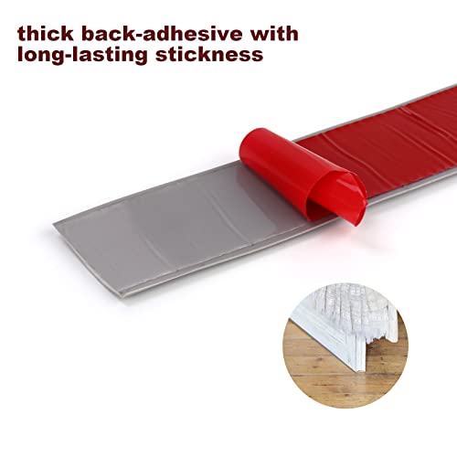 9.84 Feet Floor Transition Strip Waterproof Self Adhesive Transition Profile Flooring Cover Strips Vinyl Floor Edge Trim Floor Joining Strip Floor Bar Flat Divider Strip(Gray)
