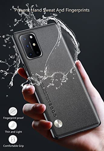 Puxssul for OnePlus 8T 5G Case, Soft TPU Artificial Leather case,Extremely Light Ultra-Light Camera Protection Leather Cover Case for OnePlus 8T 5G (Black)