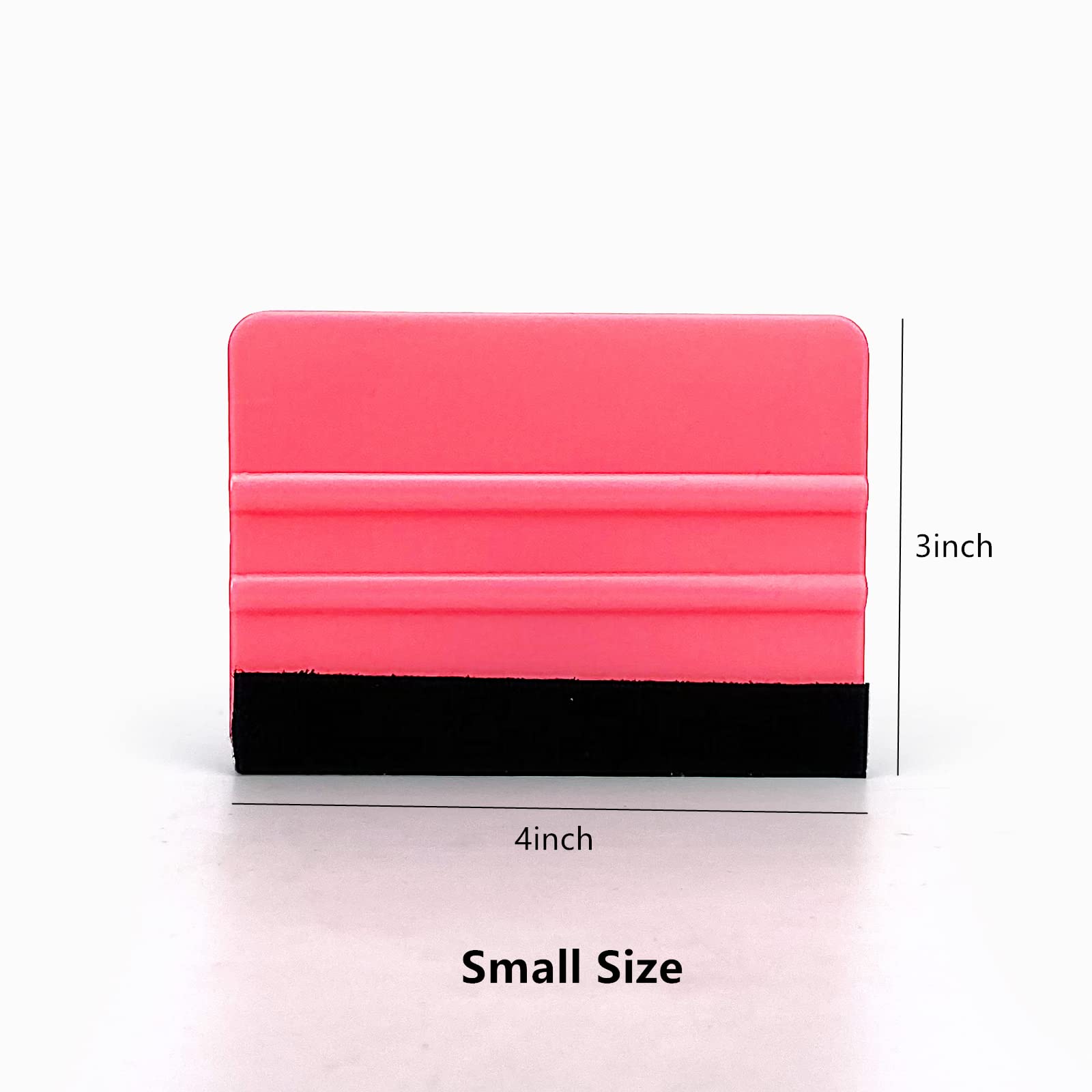 Umaki 2Piece Plastic Vinyl Scraper Car Tint Film Tools Decal Applicator with Micro Fiber Felt, Scratchless Durable Plastic Squeegee for Craft Adhesive Vinyl, Automotive Vinyl Film Wrap Graphic, Pink