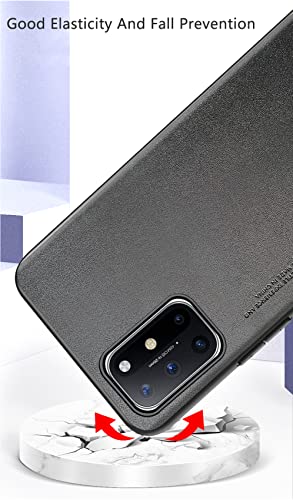 Puxssul for OnePlus 8T 5G Case, Soft TPU Artificial Leather case,Extremely Light Ultra-Light Camera Protection Leather Cover Case for OnePlus 8T 5G (Black)