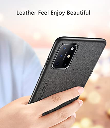 Puxssul for OnePlus 8T 5G Case, Soft TPU Artificial Leather case,Extremely Light Ultra-Light Camera Protection Leather Cover Case for OnePlus 8T 5G (Black)