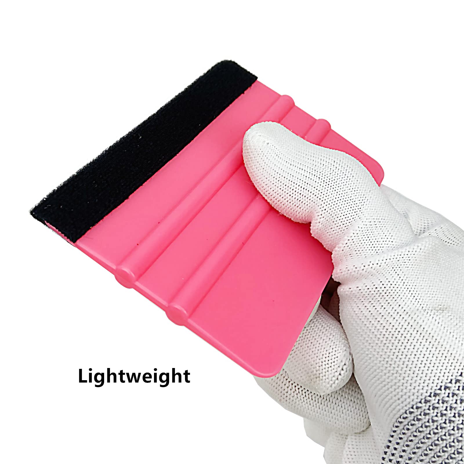 Umaki 2Piece Plastic Vinyl Scraper Car Tint Film Tools Decal Applicator with Micro Fiber Felt, Scratchless Durable Plastic Squeegee for Craft Adhesive Vinyl, Automotive Vinyl Film Wrap Graphic, Pink