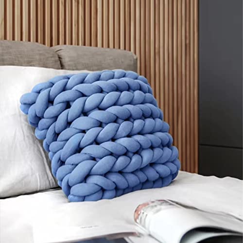 Arm Knitting Yarn for Chunky Braided Knot Throw Blanket DIY, Soft Extra Cotton Washable Tube Bulky Giant Yarn for Weave Craft Crochet (Navy Blue 2.2lb)