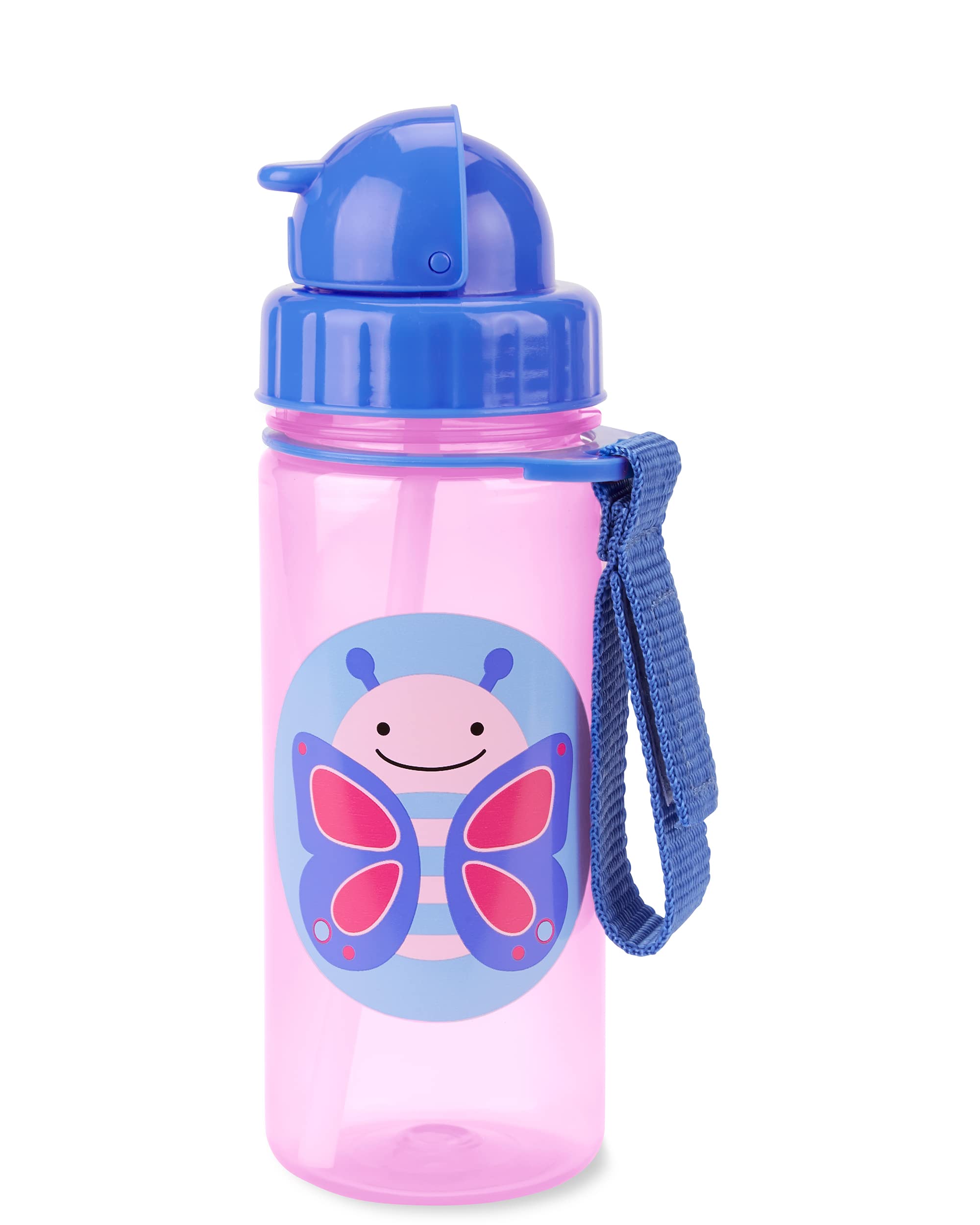 Skip Hop Toddler Sippy Cup with Straw, Zoo Straw Bottle 13 oz, Butterfly