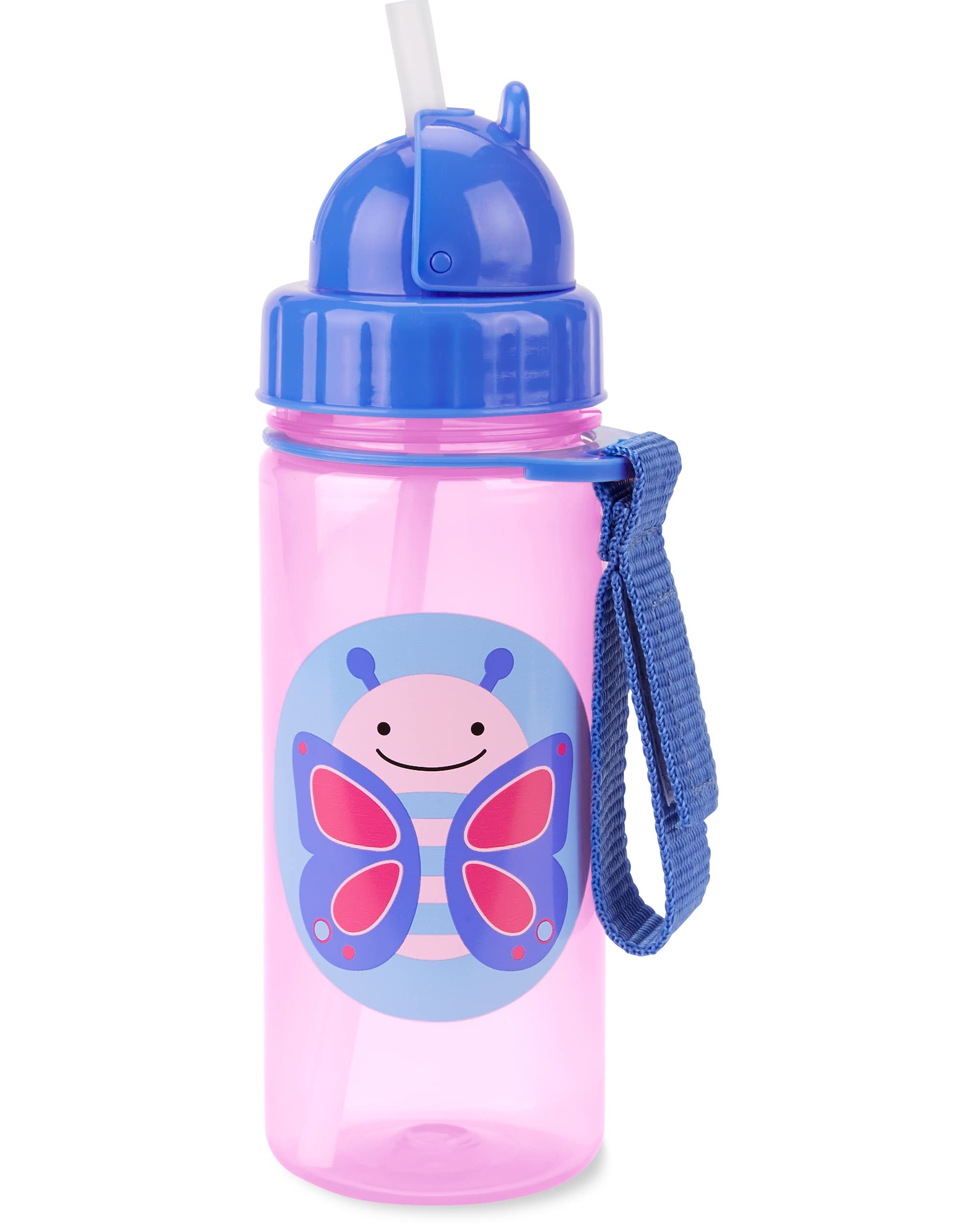 Skip Hop Toddler Sippy Cup with Straw, Zoo Straw Bottle 13 oz, Butterfly