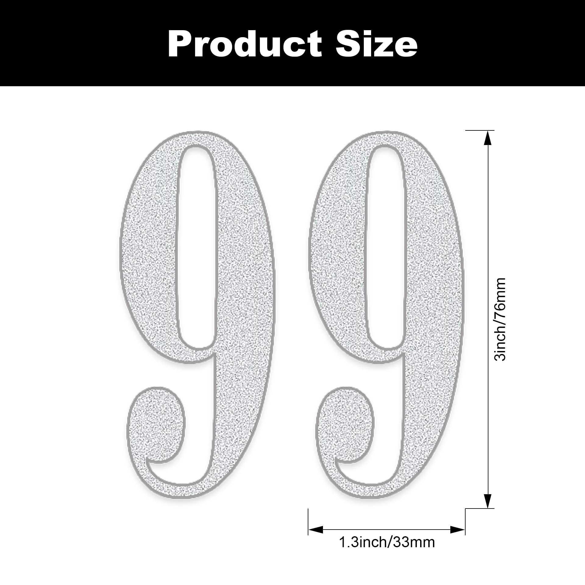 3 Pack Mailbox Numbers 0-9, Waterproof 3 Inch Reflective Sticker Decal, Self Adhesive Mailbox Number for Signs, Door, Cars, Trucks, Home, Business, Address Number (3inch 3PCS)