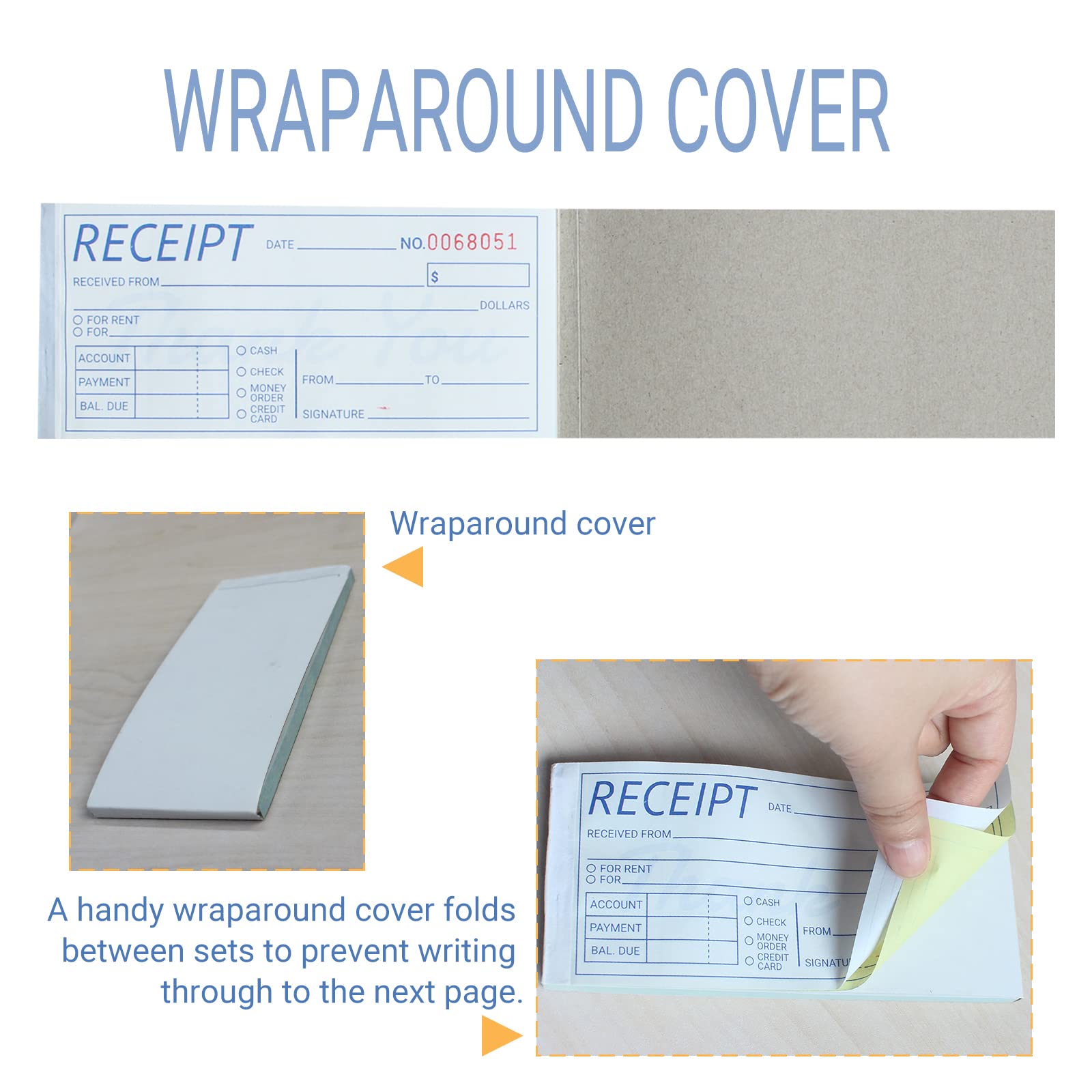 suituts [12 Books] Money and Rent Receipt Books, Pocket Size 2.75x6 Inch 2-Part Carbonless Receipt Book for Small Business (50 Sets Per Book)