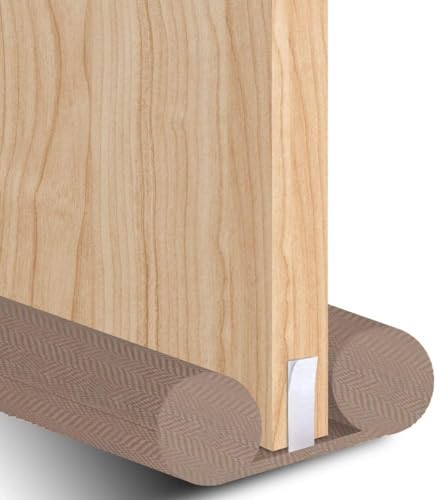 Shalmid Home Under Door Draft Stopper, 24 to 38 Inch Adjustable Draft Stoppers, Blocks Dust Wind Light Noise (Coffee Stripe)