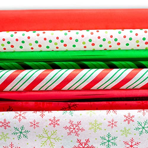 100 Sheets Christmas Tissue Paper for Gift Bags-Bulk Christmas Wrapping Paper- Holiday Tissue Paper -Snowflake Shiny Metallic with Bright Bulbs 20"X20" inch Gift Wrapping Holiday Tissue Paper Sheets